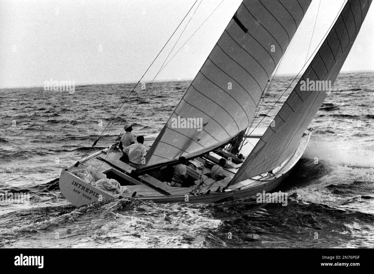 FILE - In this Aug. 15, 1970, file photo, Intrepid, the leading sloop ...