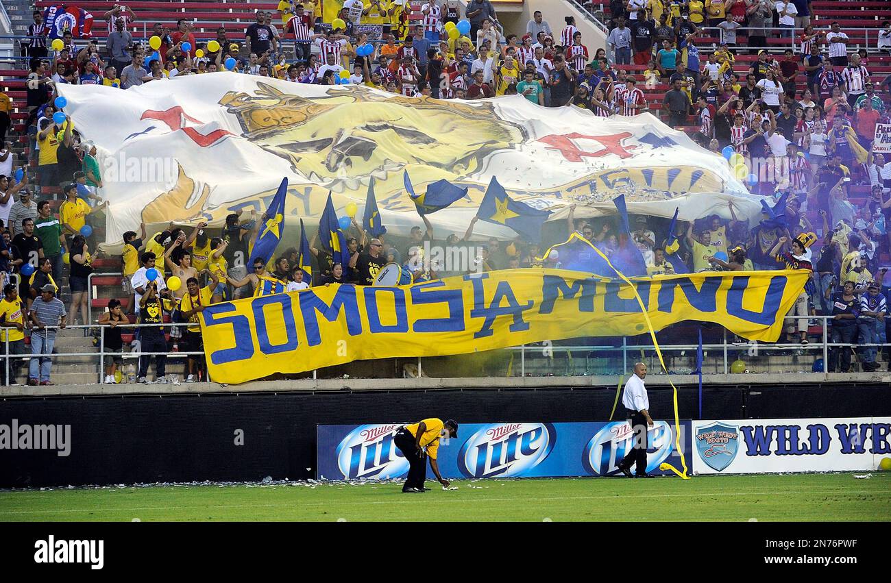 Club America soccer fans cheer before the first half of the El Super ...