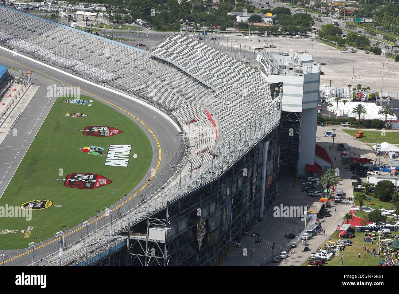 A general view of the mile long front stretch of the Daytona ...