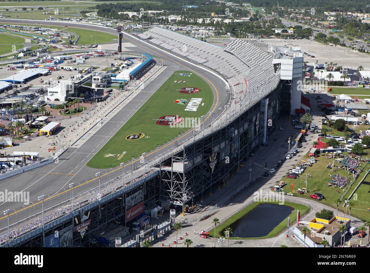 A general view of the mile long front stretch of the Daytona Internnational Speedway which will ...