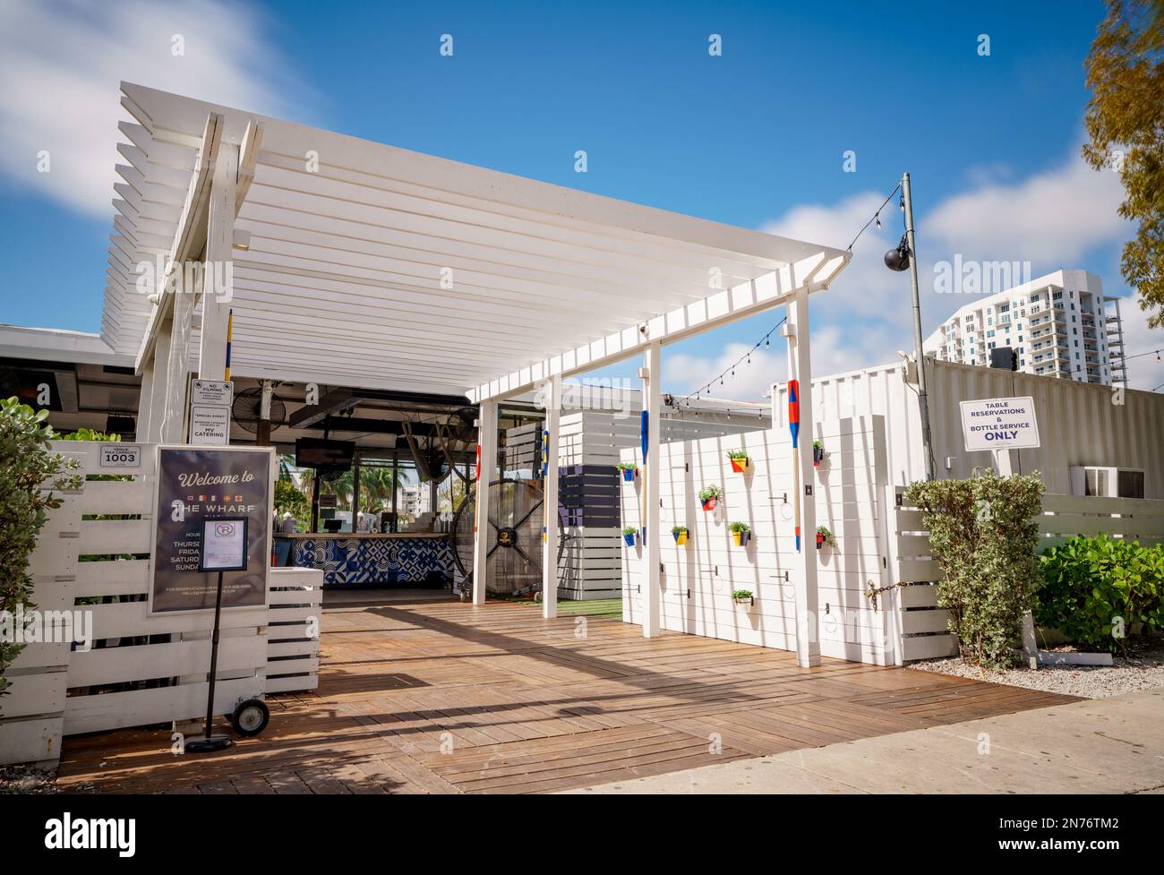 Miami, FL, USA - February 9, 2023: Photo of The Wharf pop up event ...