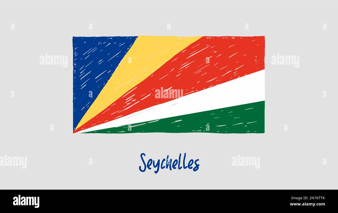 Seychelles Flag Pencil Color Sketch Illustration Vector Stock Vector ...