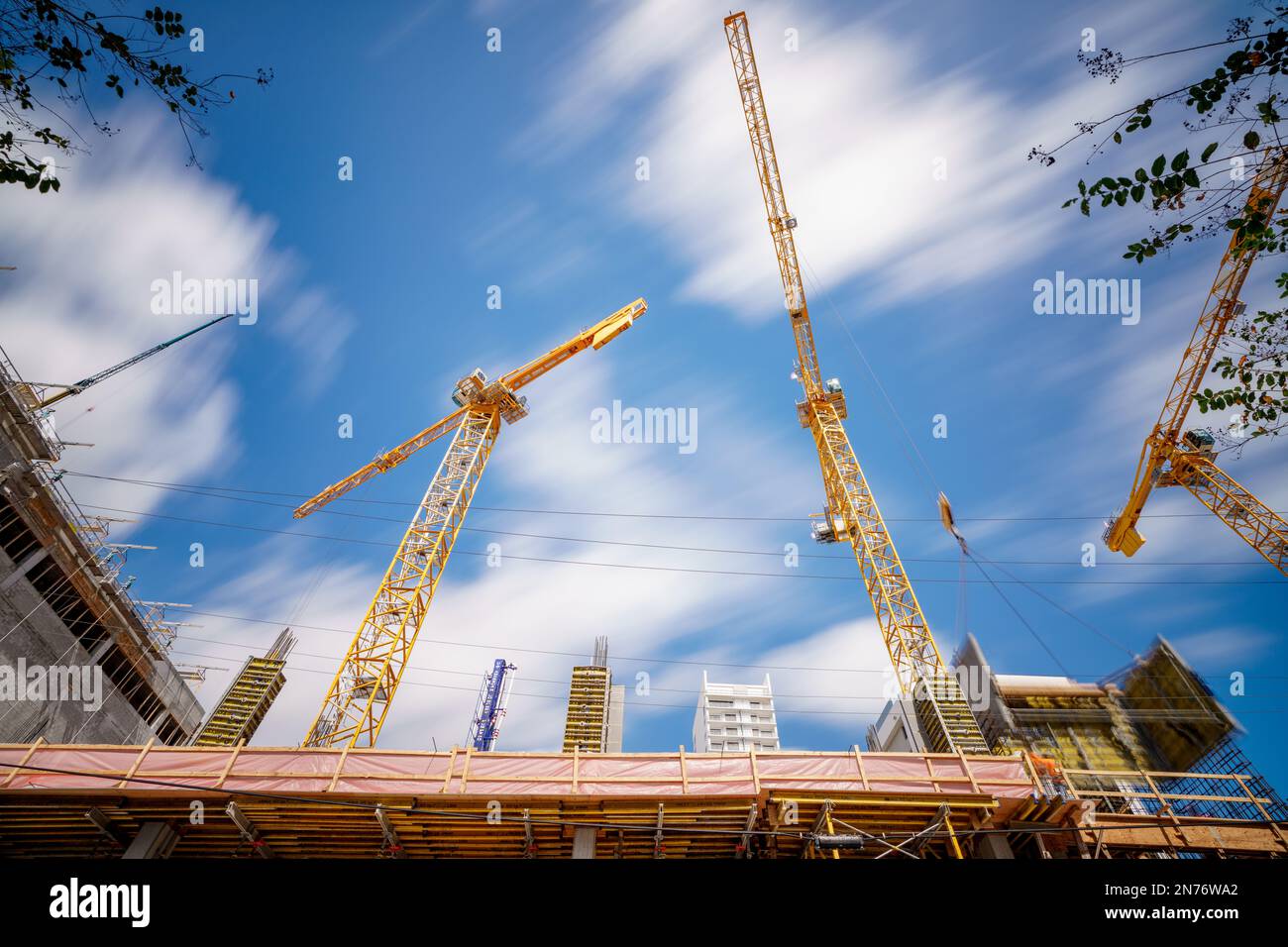 Miami, FL, USA - February 9, 2023: Building construction site Miami ...