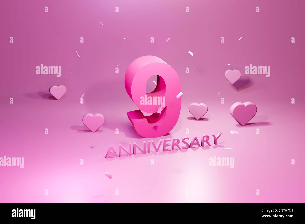 Anniversary celebration numbers pastel background 3d render Stock Photo ...