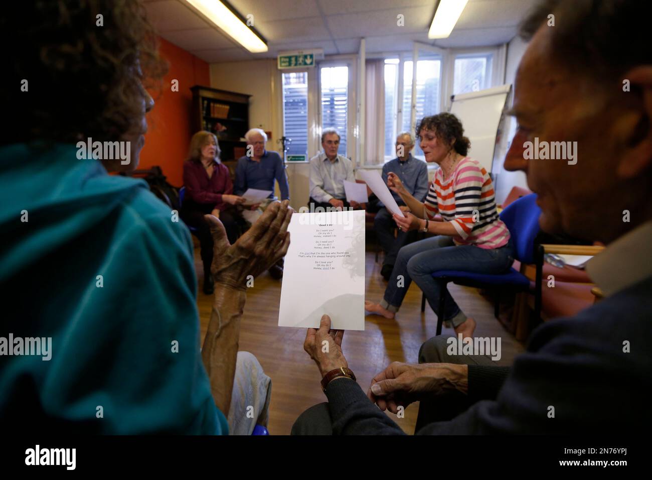 Joanna Foster, actress, singer and singing teacher, second right, leads ...