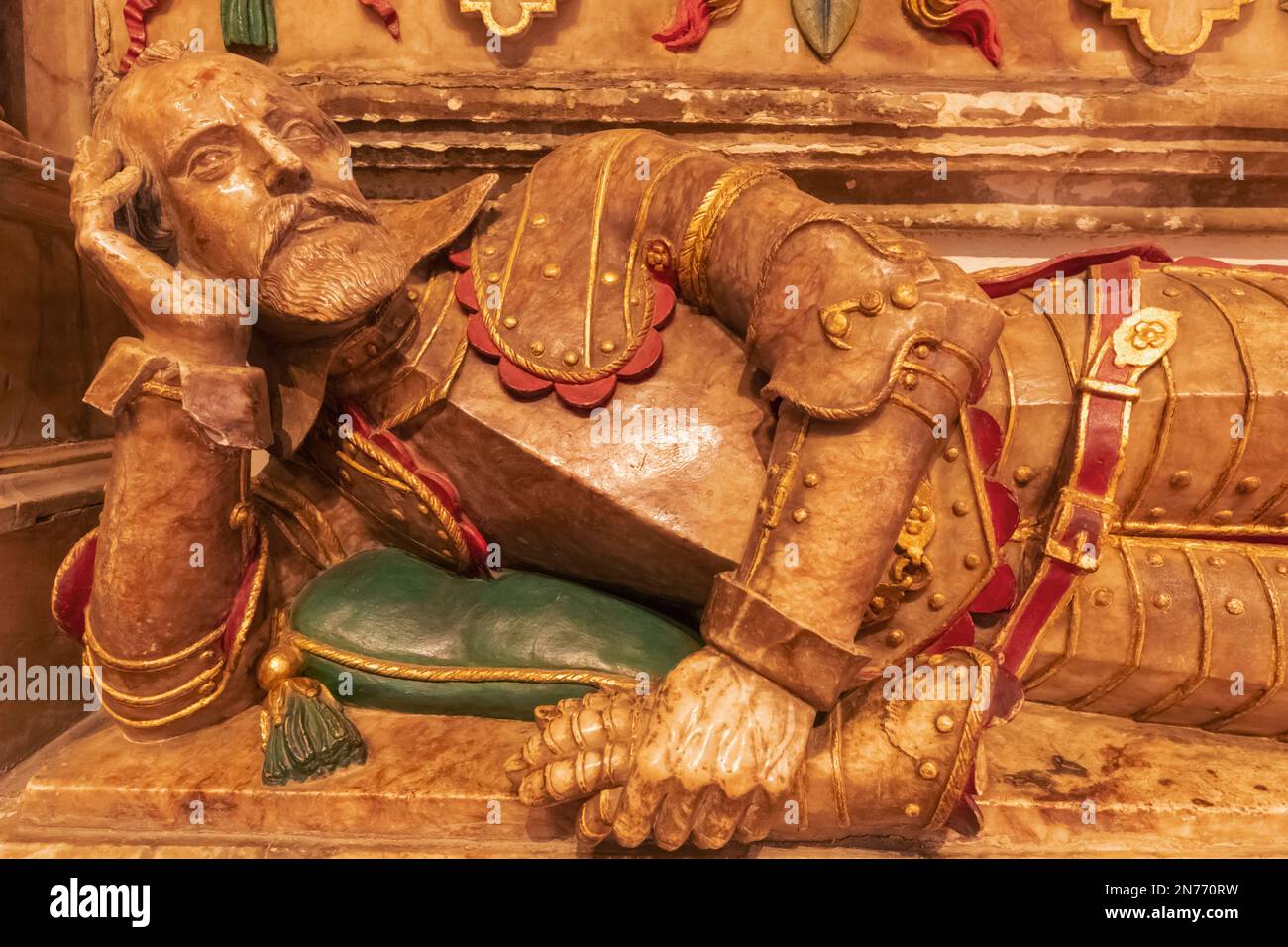 England, Dorset, Wimborne, Wimborne Minster, Memorial to Edmund Uvedale ...