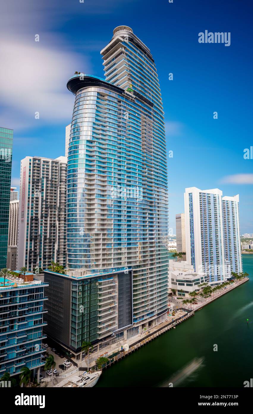 Miami, FL, USA - February 9, 2023: Photo of the newly built Aston ...