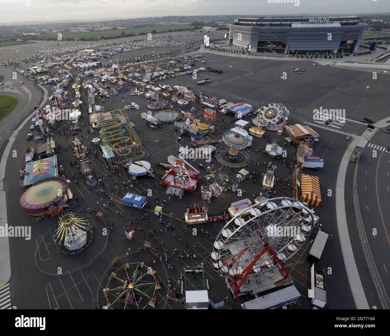 MetLife Stadium, top right, backgrounds the State Fair Meadowlands ...