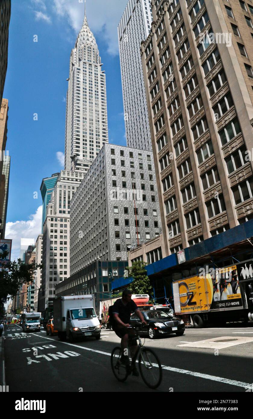 The Chrysler Building, center, an art deco style skyscraper in New York ...