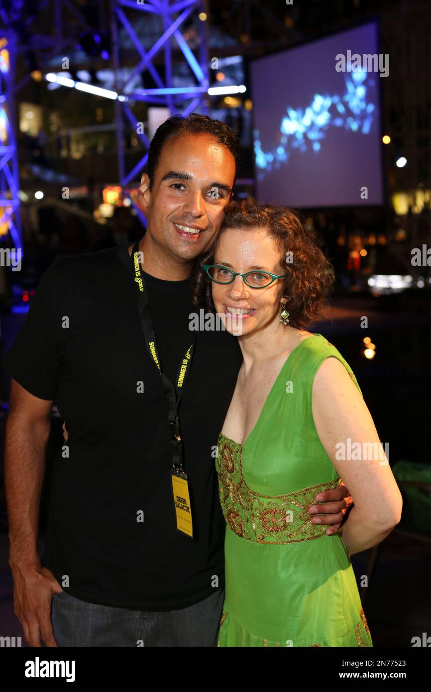 From left, Performer John Tejada and Green Galactic's Lynn Tejada pose ...