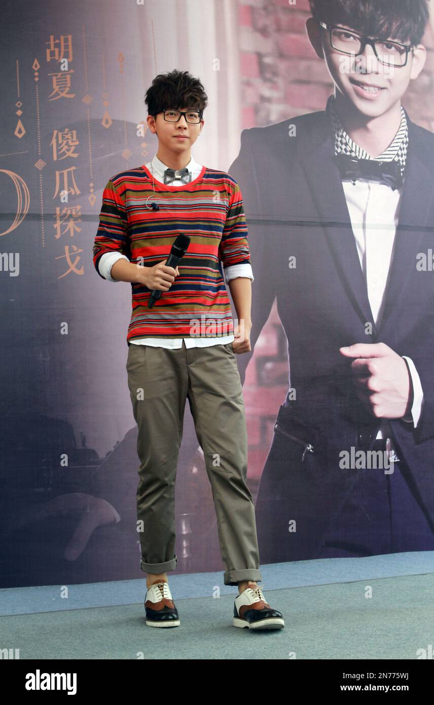 Chinese singer Hu Xia poses during a media event promoting his new ...