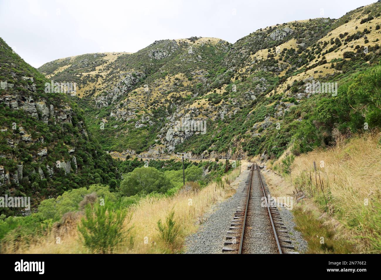 Railway in Taier Gorge - New Zealand Stock Photo - Alamy