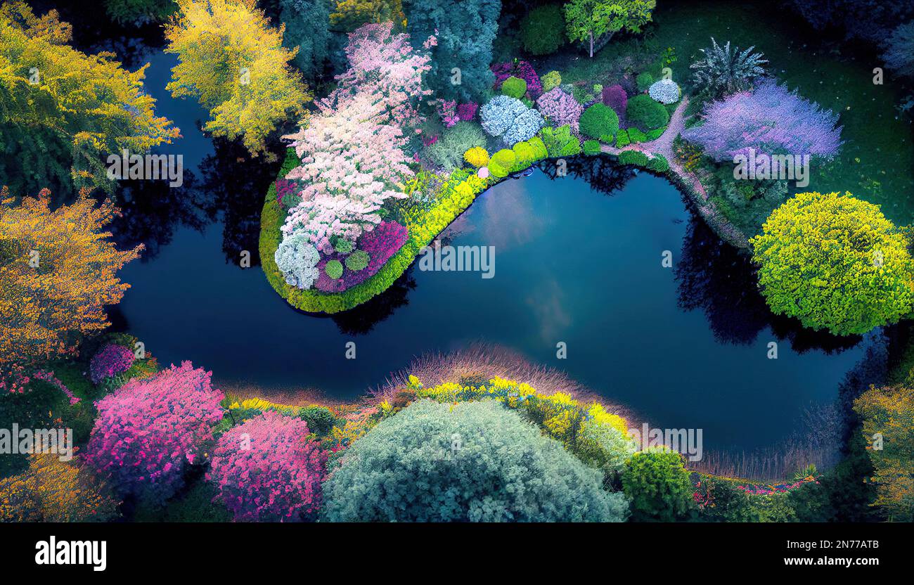 Garden design aerial view hi-res stock photography and images - Alamy