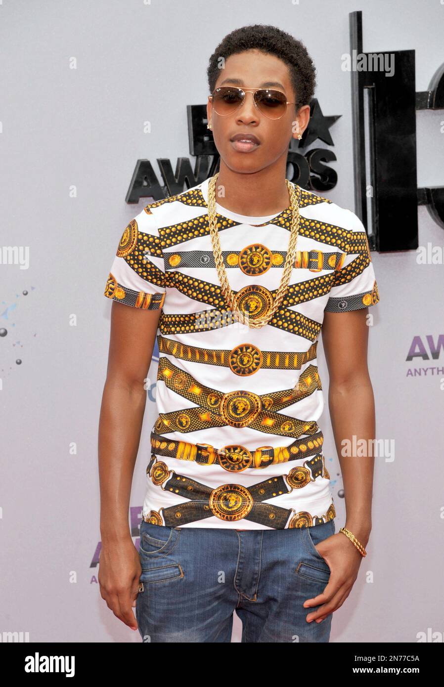 Jacob Latimore arrives at the BET Awards at the Nokia Theatre on Sunday ...