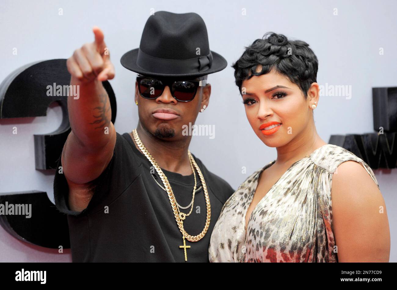 Ne-Yo, left, and Monyetta Shaw arrive at the BET Awards at the Nokia ...