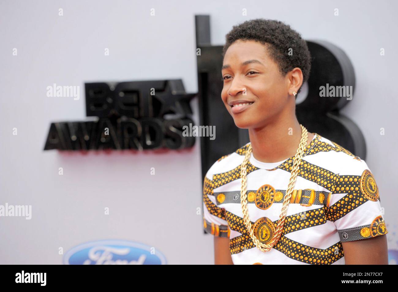 Jacob Latimore arrives at the BET Awards at the Nokia Theatre on Sunday ...