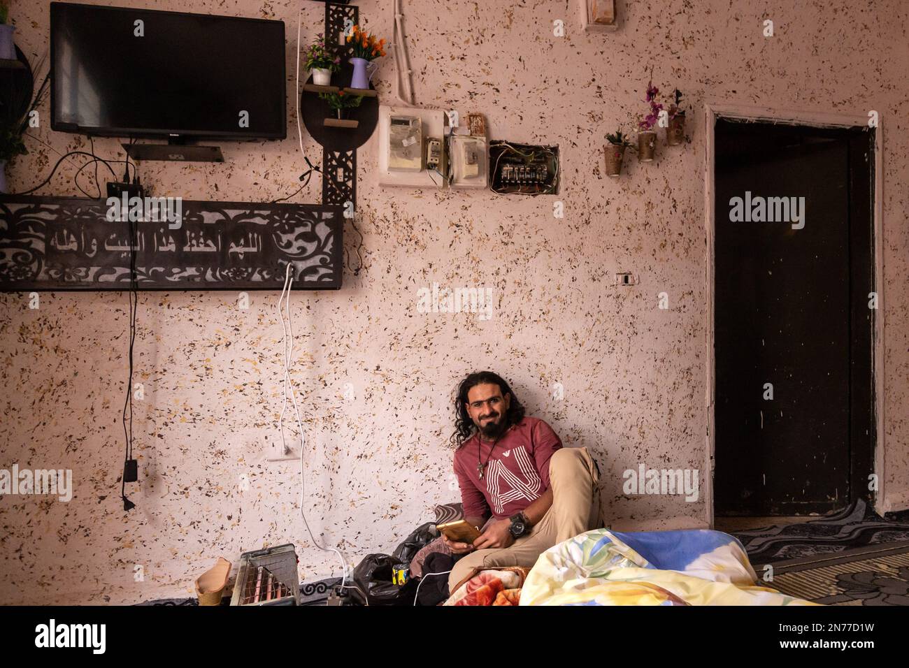 Petra, Jordan. 10th Feb, 2023. A Bedouine sits in his house in Umm ...