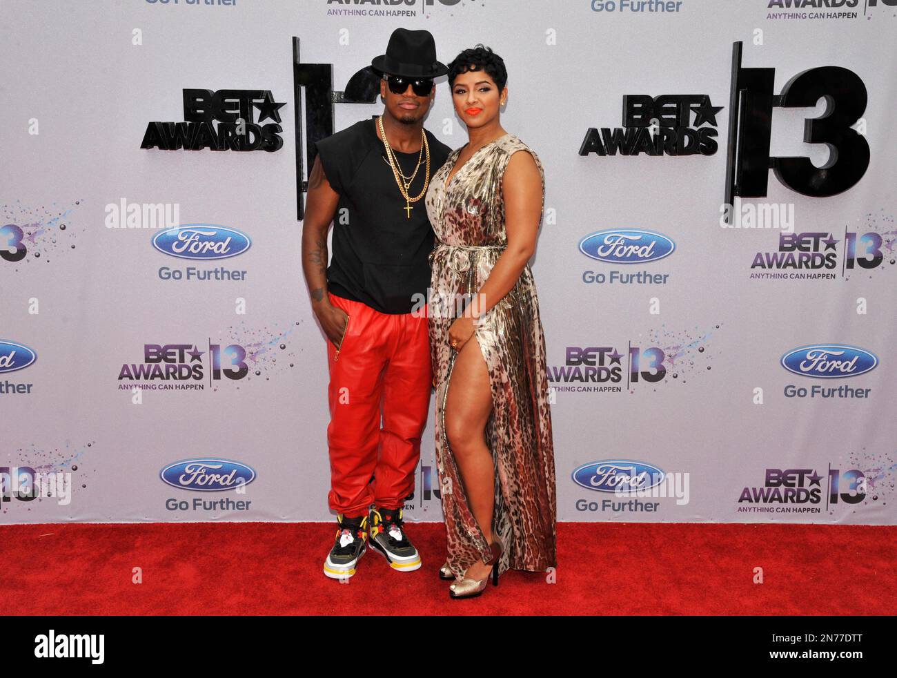Ne-Yo, left, and Monyetta Shaw arrive at the BET Awards at the Nokia ...