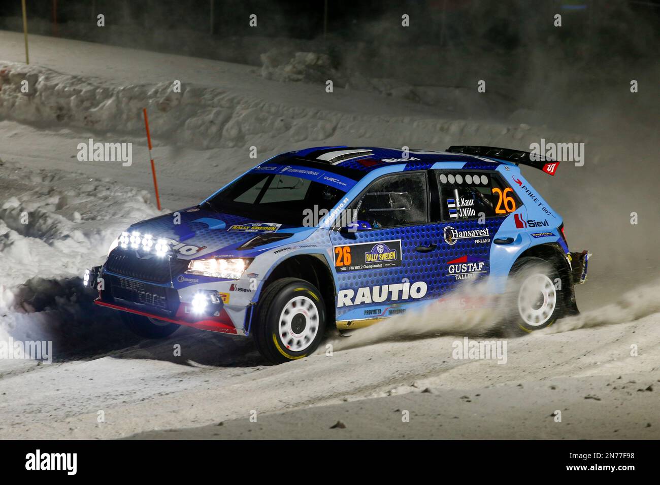 UMEÅ 20230210 Egon Kaur, Estonia, and Jakko Viilo, Estonia, Skoda Fabia ...