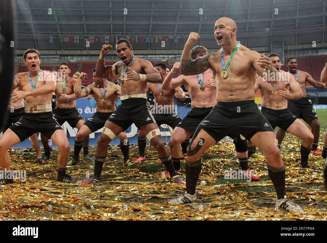 New Zealand's All Blacks dance their traditional dance after winning ...