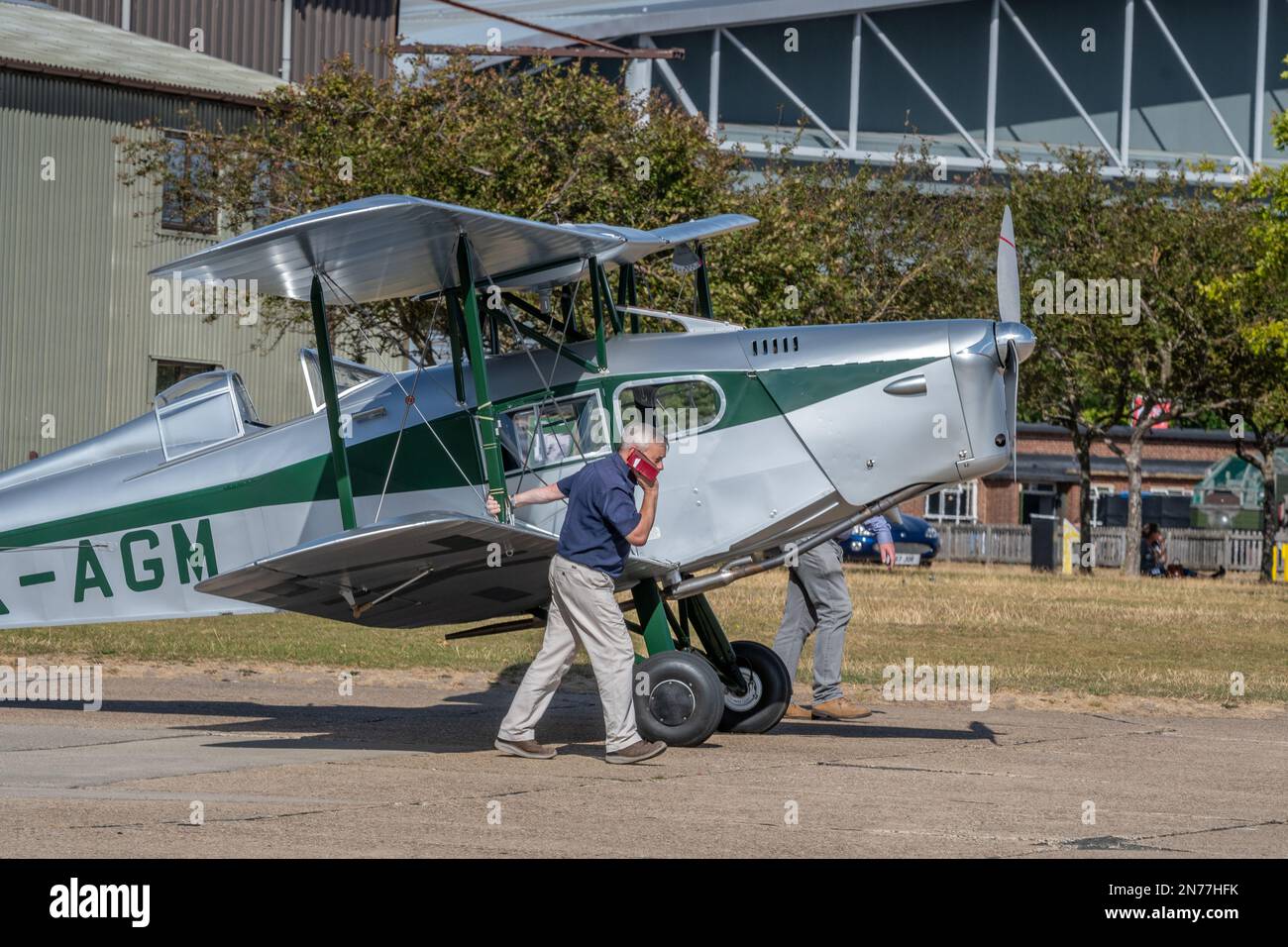 Imperial War Museum Duxford , DH Fox Moth Stock Photo - Alamy