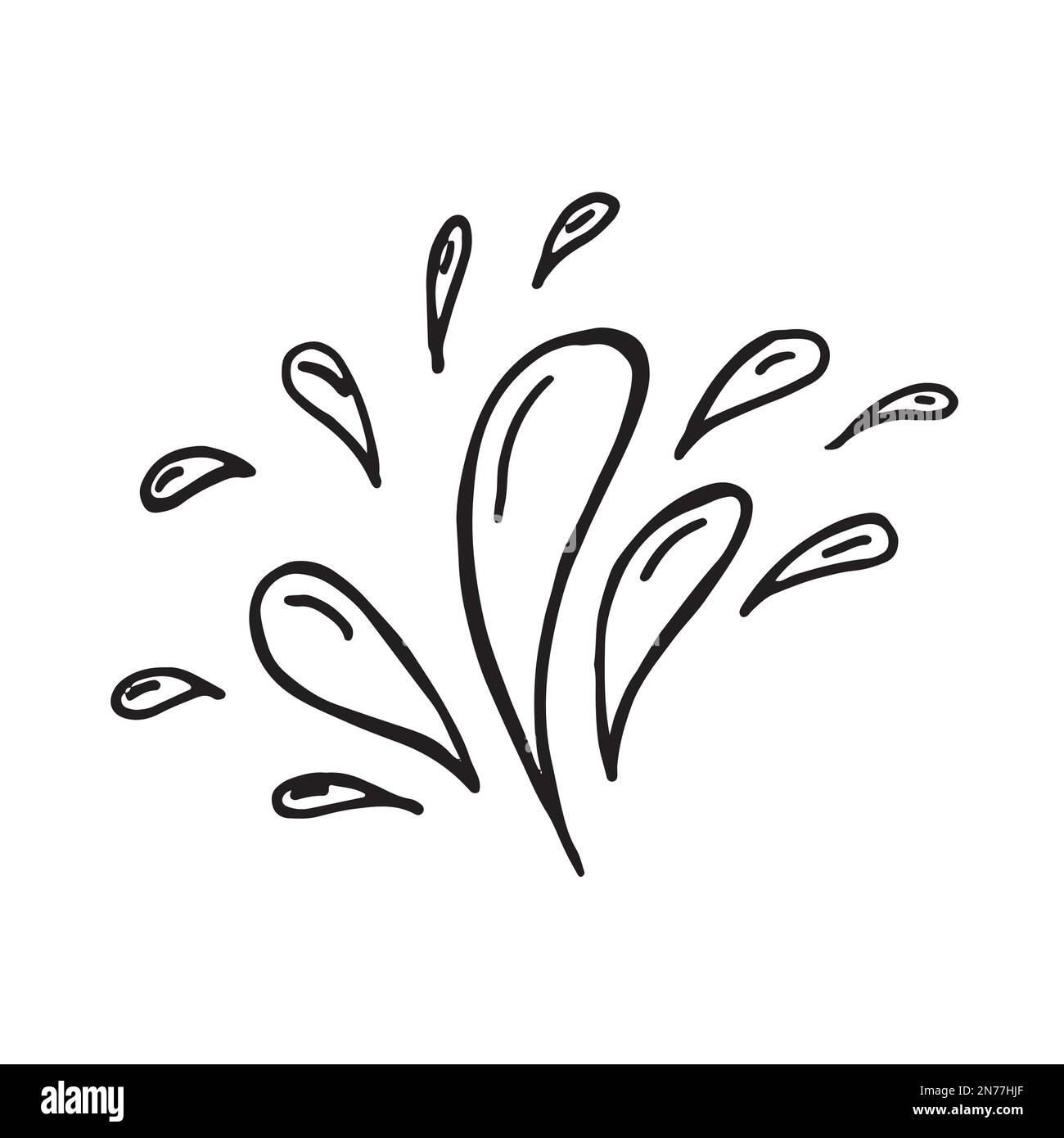 doodle water burst splash illustration hand drawing style vector Stock ...