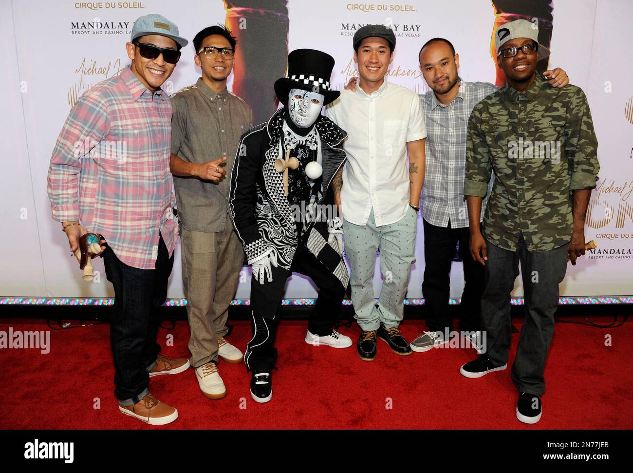 Members of the Jabbawockeez dance crew arrive at the world premiere of ...
