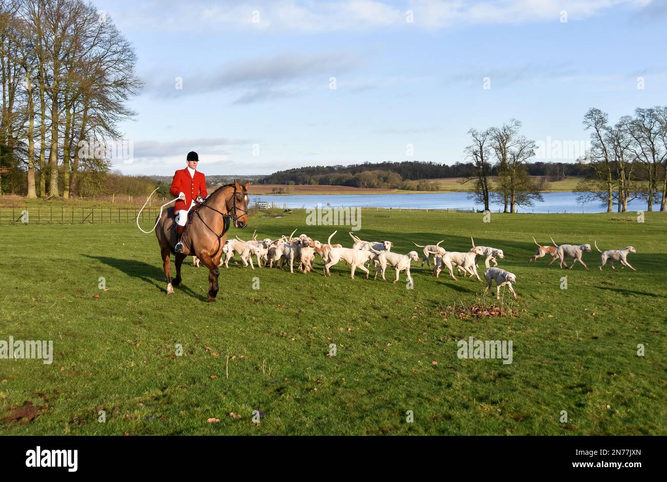 Huntsmen parade around for the public to see before their scent hunting ...