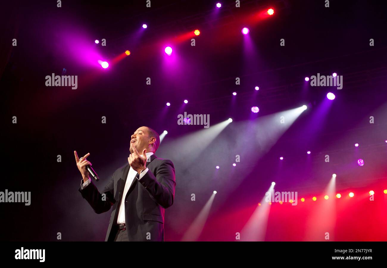 Puerto Rican salsa singer Victor Manuelle performs at Radio City Music ...