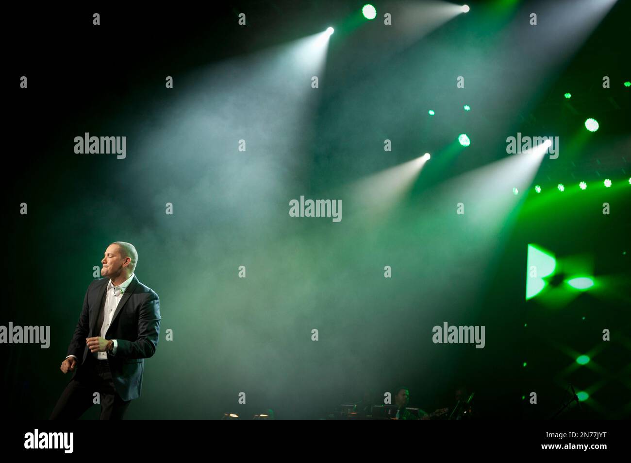 Puerto Rican salsa singer Victor Manuelle performs at Radio City Music ...