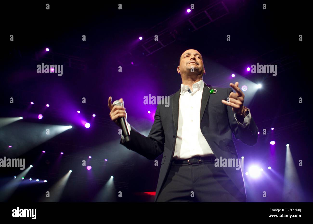 Puerto Rican salsa singer Victor Manuelle performs at Radio City Music ...