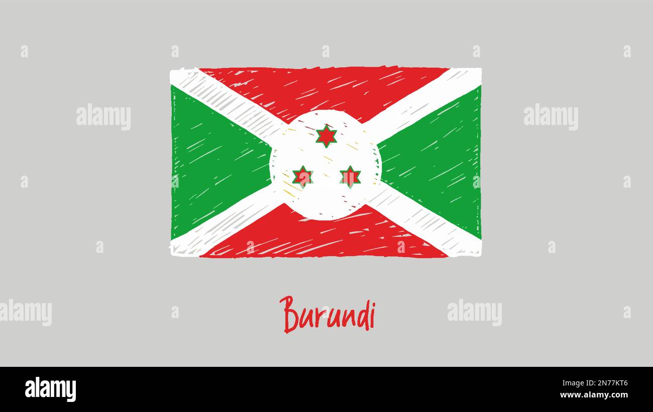Burundi Flag Pencil Color Sketch Illustration Vector Stock Vector Image ...