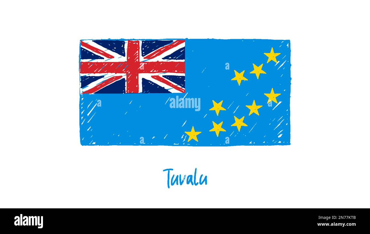 Tuvalu Flag Pencil Color Sketch Illustration Vector Stock Vector Image ...