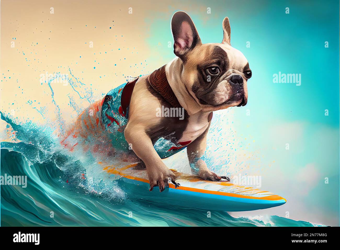 Surfing Bulldog
