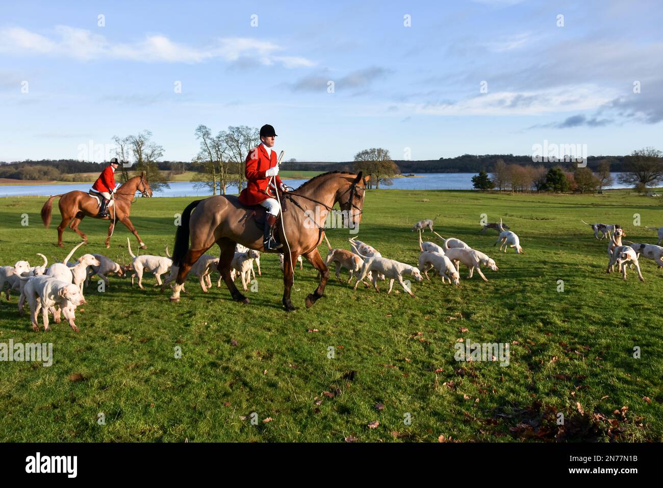 Huntsmen parade around for the public to see before their scent hunting ...