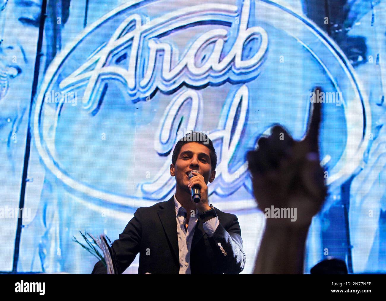 Arab Idol Mohammad Assaf, a 23 year old singer from Gaza, performs for ...