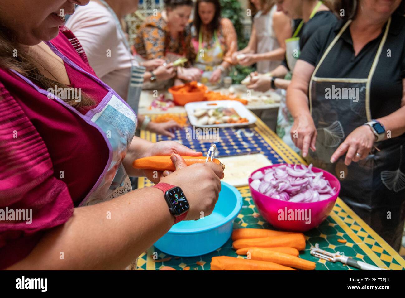Marrakesh (Marrakech) Morocco- cooking class Stock Photo - Alamy