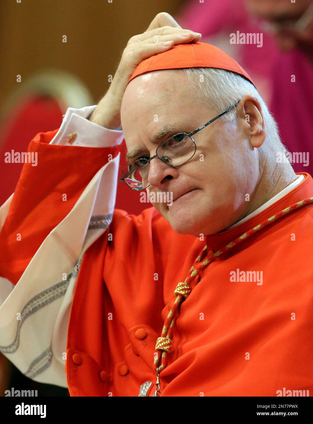 Cardinal Odilo Scherer, of Brazil, waits for the arrival of Pope ...