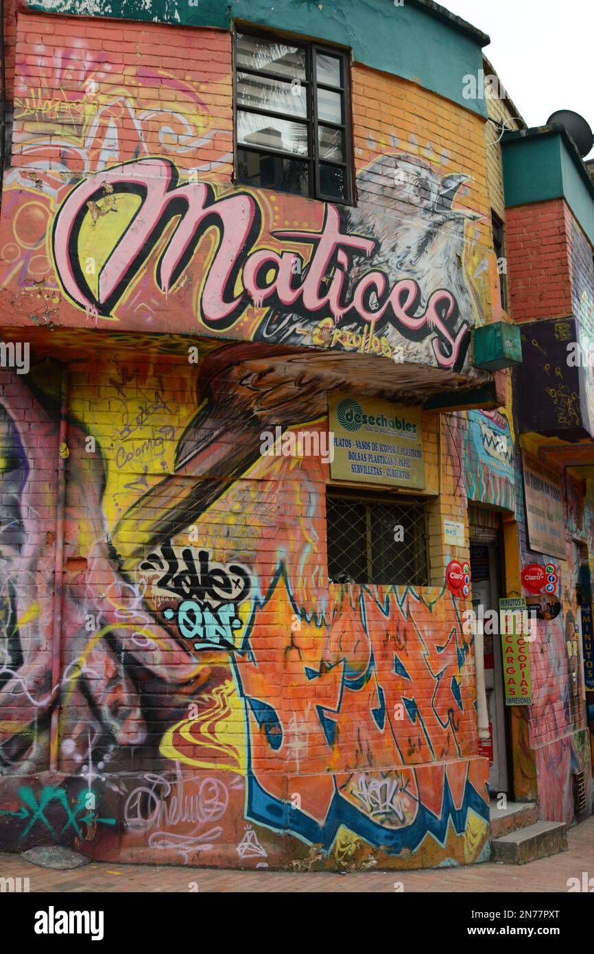Mural art in Bogotà. Colombia Stock Photo - Alamy