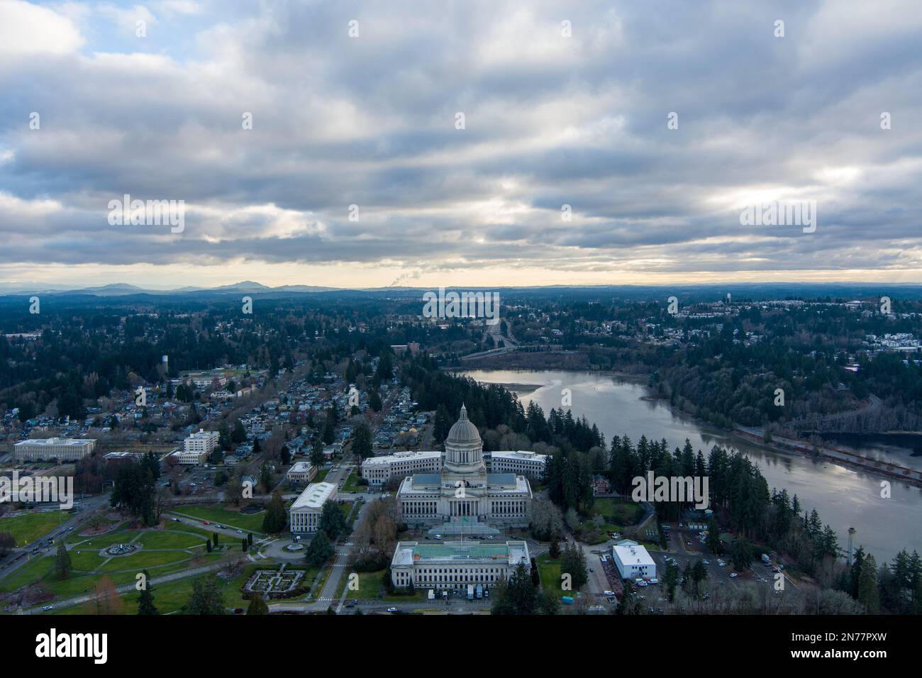 Aerial port in downtown olympia hi-res stock photography and images - Alamy