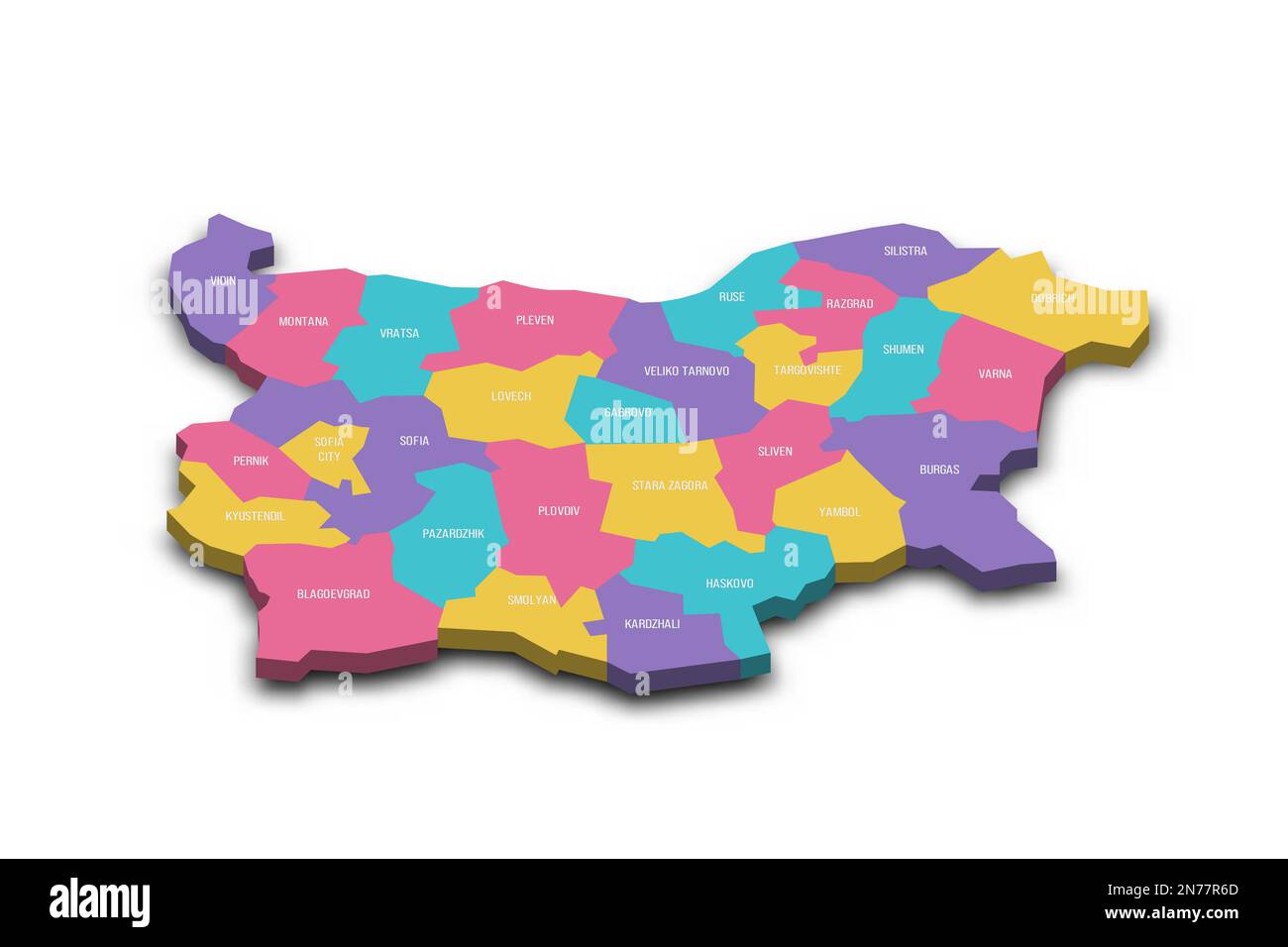Bulgaria political map of administrative divisions - provinces and ...