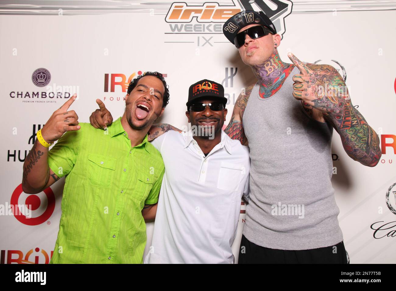 SkyBlu, DJ Irie and Chris Andersen of the Miami Heat attend the 9th ...