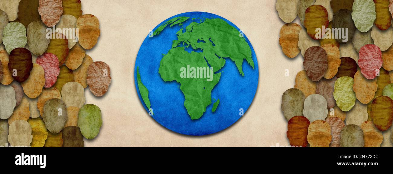 Paper cutout face of diverse culture together in the world. Concept of ...