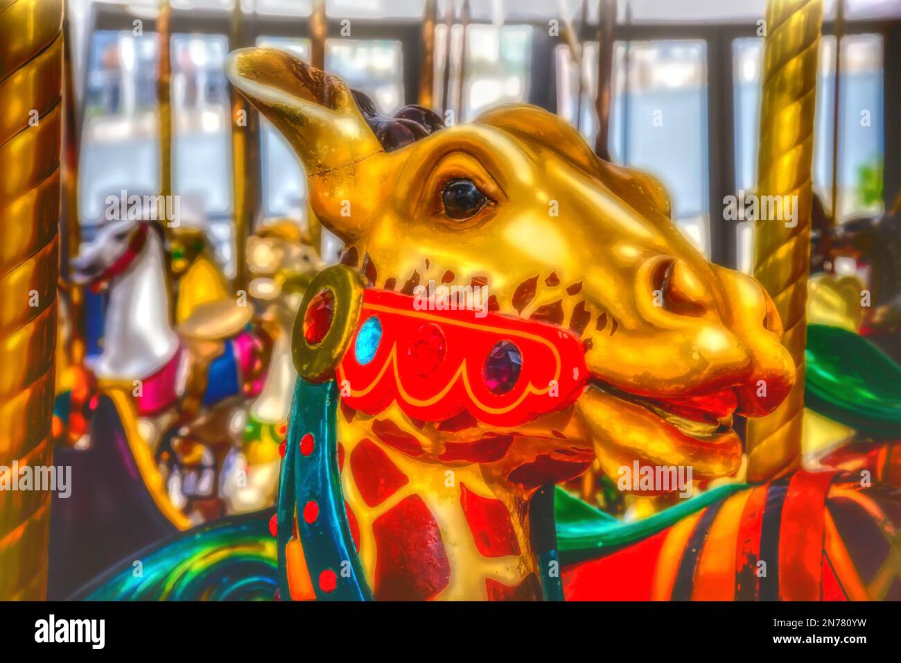 Fantasy Giraffe Carrousel Ride Stock Photo - Alamy