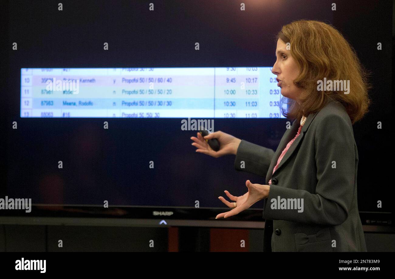 Chief deputy Clark County District Attorney Pamela Weckerly presents ...