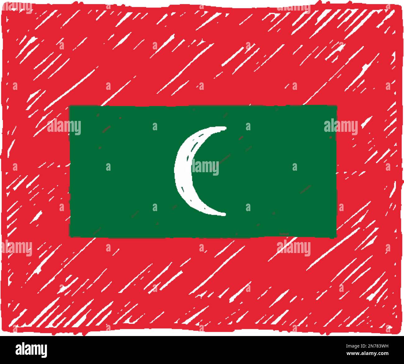 Maldives Flag Pencil Color Sketch Illustration Vector Stock Vector ...