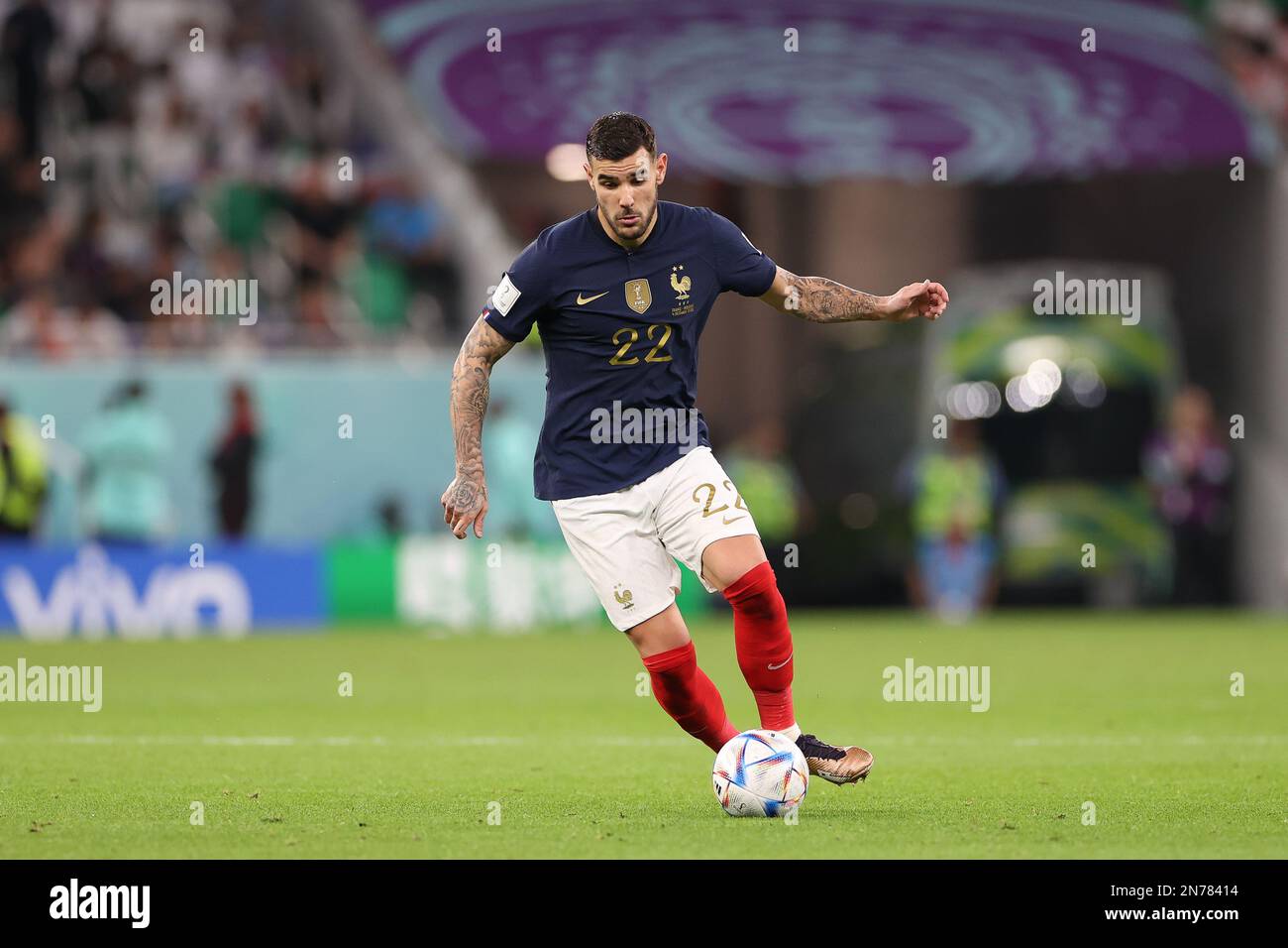 Theo Hernandez of France in action during the FIFA World Cup Qatar 2022 ...