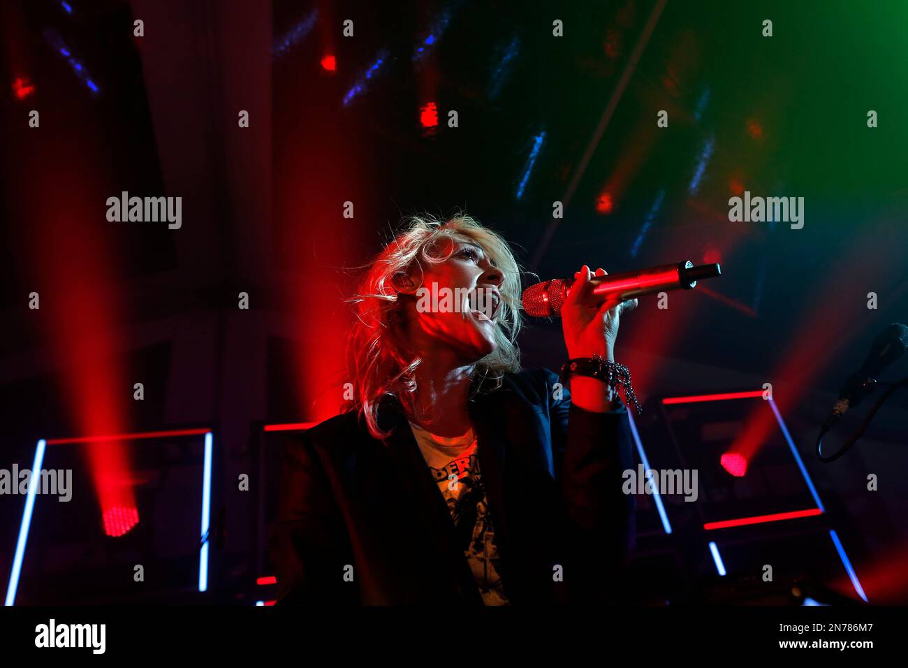 Emily Haines, lead singer of the band Metric, performs during the Mazda ...