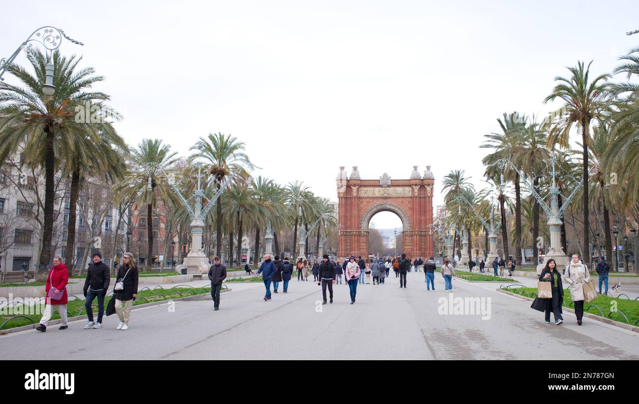 Views of Barcelona city centre, arc di triumph Parc di catalunya Stock ...