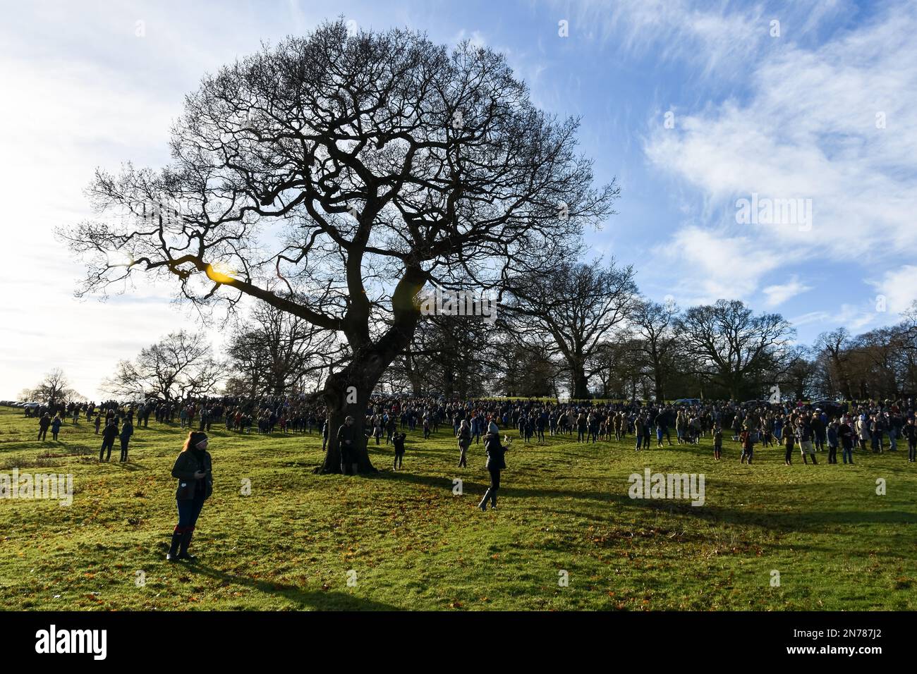 Huntsmen parade around for the public to see before their scent hunting ...